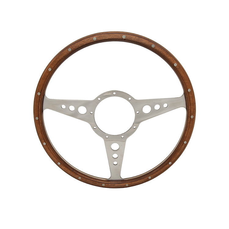 Steering Wheel 14", Woodrim Steering Wheel, Flat, 3 Spoke, 14 ...
