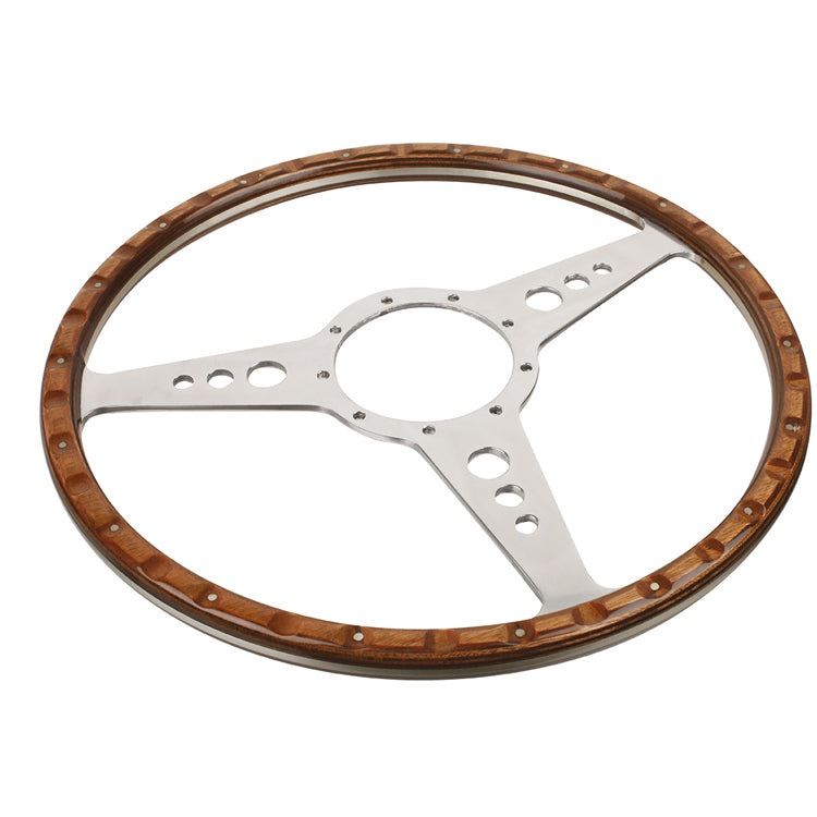 Steering Wheel 15", Woodrim Steering Wheel, Flat 15" – British Auto USA