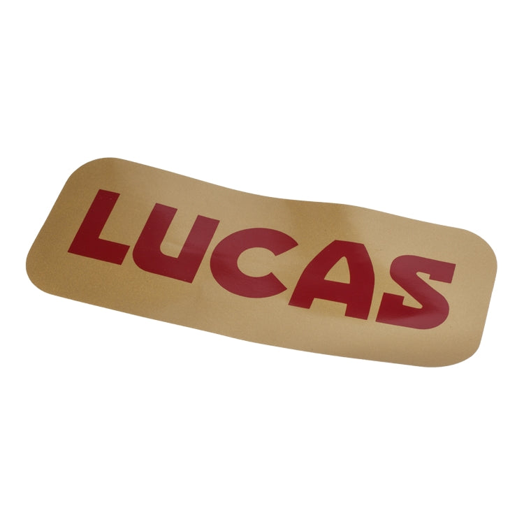 Lucas Battery Decal, Battery Decal - Rectangular, Red "Lucas" Writing ...